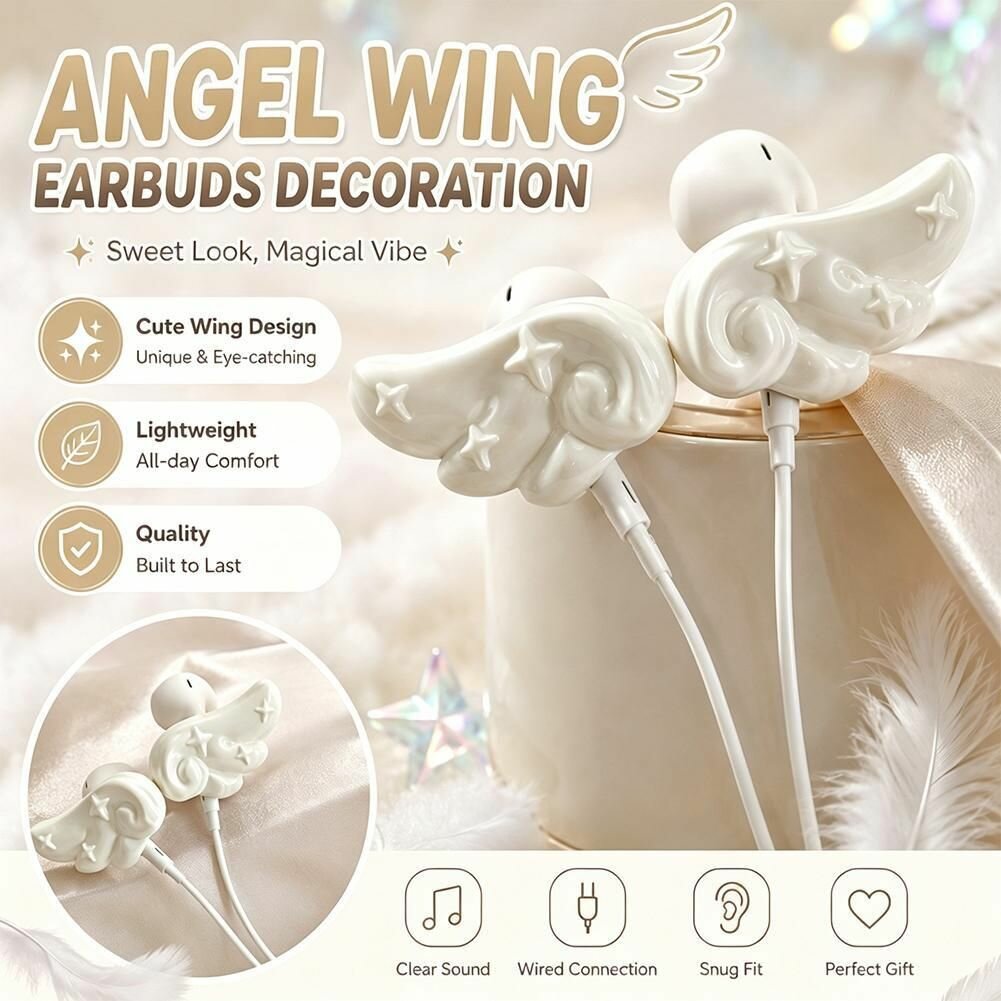 Зажим для кабеля наушников Angel Wings фиксатор для провода держатель шнура