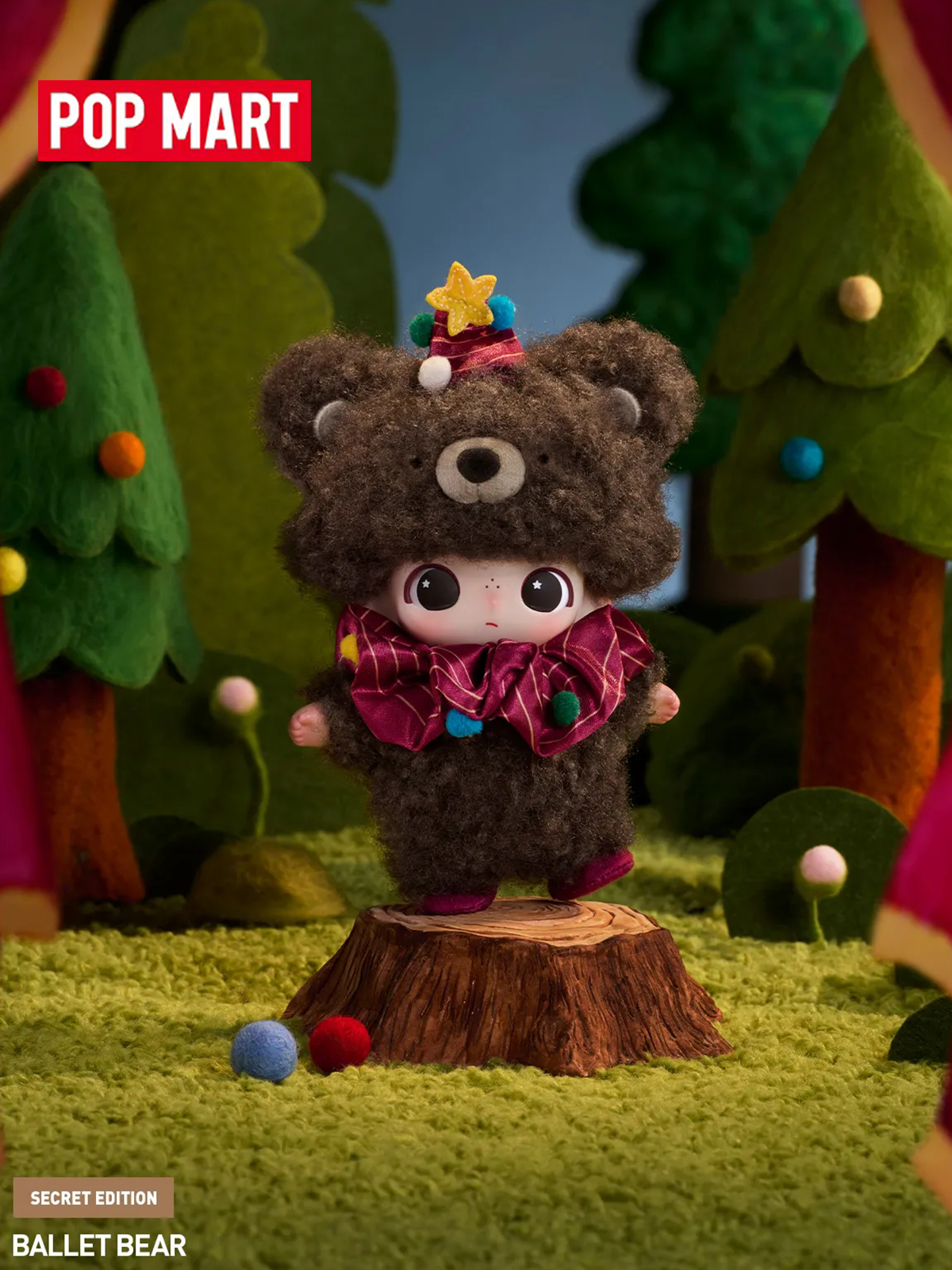 Коллекционная фигурка Слепая коробка DIMOO The Secret Theatre Club Series Vinyl Plush Pendant-BALLET BEAR, Pop Mart