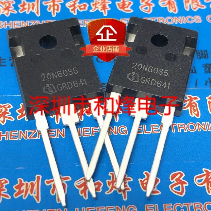 SPW20N60S5 20N60S5,2шт./лот, MOSFET транзистор TO‑247,600В 20А, для инверторов, силовых блоков питания