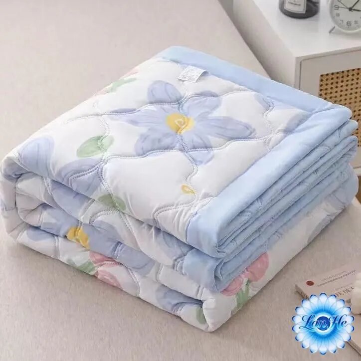 Одеяло Евро 200x230 см, Всесезонное, Летнее, с наполнителем Ватин, Хлопковое волокно, комплект из 1 шт
