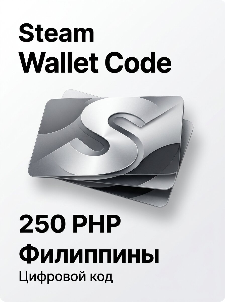 Подарочная карта Steam Wallet PHP 250 для ПК, электронный ключ, регион Филиппины