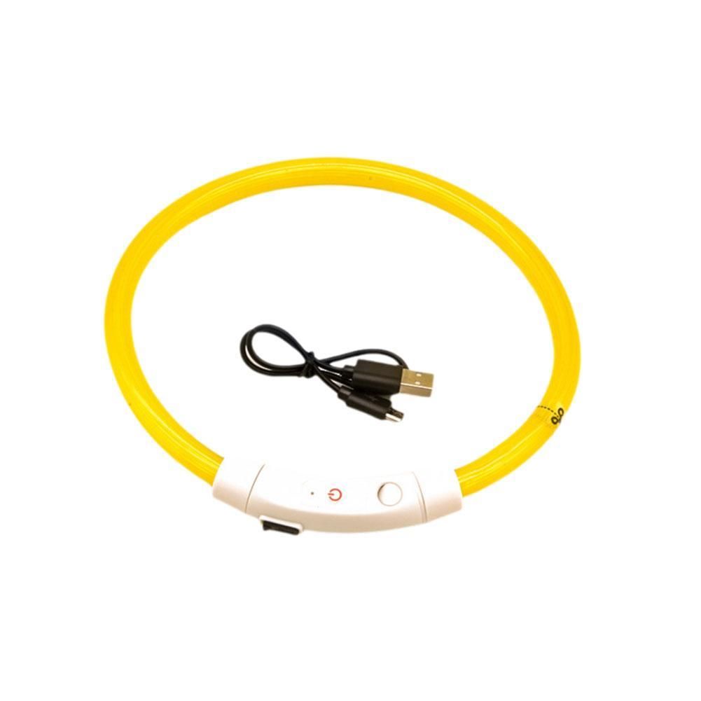 Светящийся ошейник для собак с LED-подсветкой, USB зарядка для ночных прогулок, прочный и водонепроницаемый