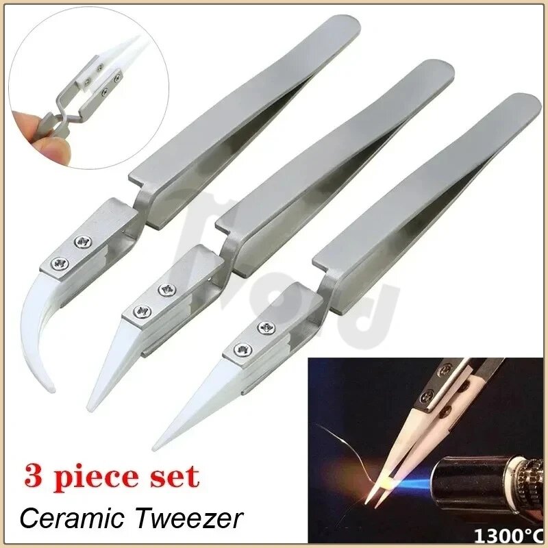 Керамические пинцеты из нержавеющей стали 1pc Straight