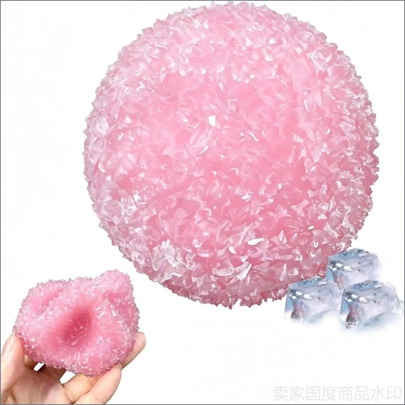 Сенсорный стресс-шарик из ТПР с хрустящей текстурой, 6,5 см, розовый