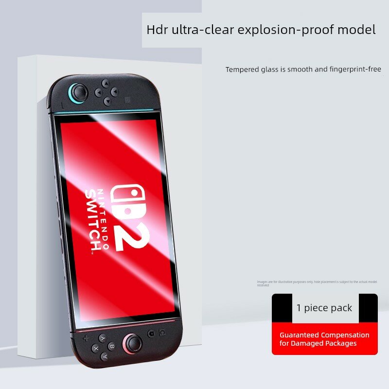 Защитное стекло для Nintendo Switch 2 с технологией HDR+, ультра-прозрачное, полное покрытие, 1 шт. для улучшенной