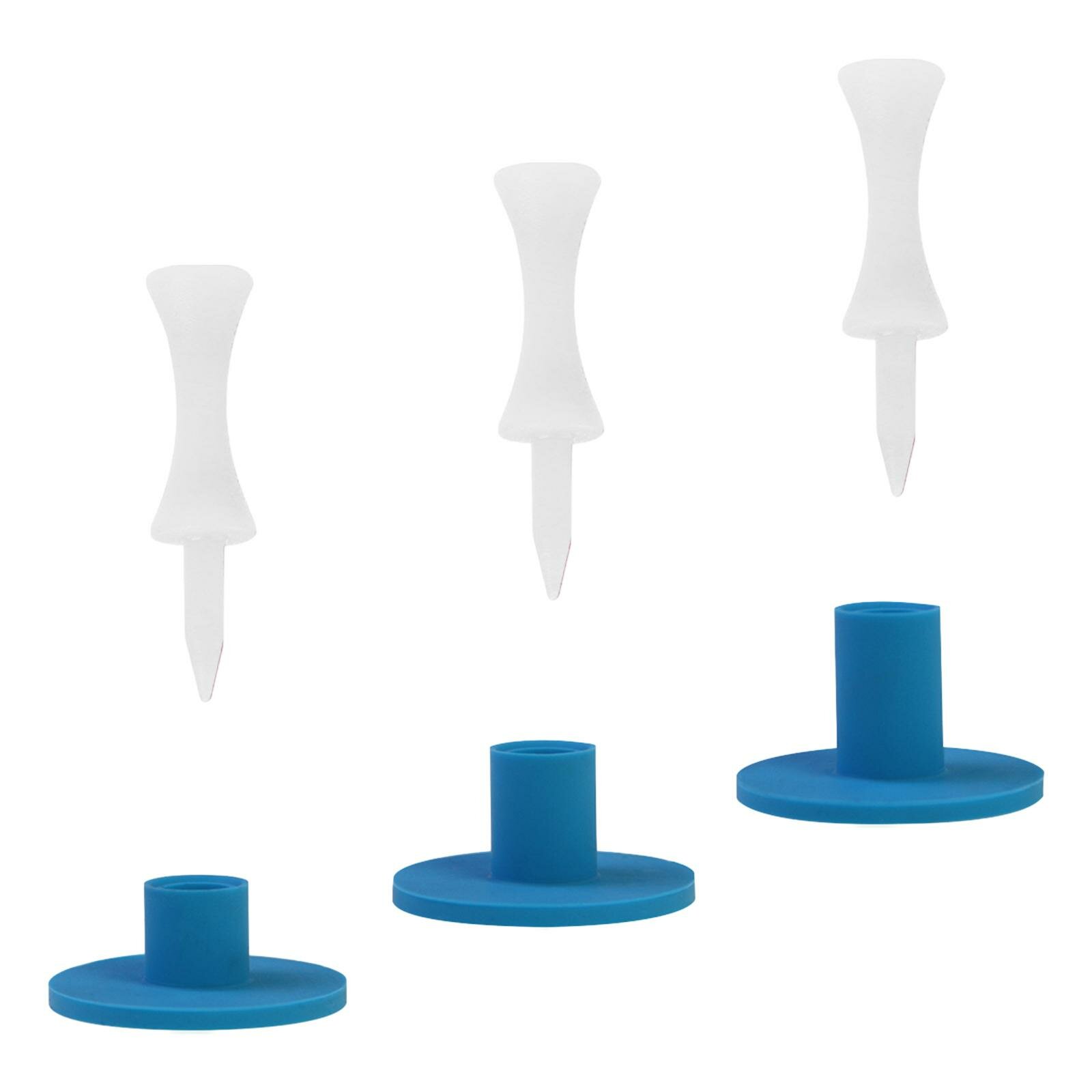 Набор из 3 держателей для гольф-ти, устойчивая конструкция, прочный держатель для мячей для гольфа, белый цвет.