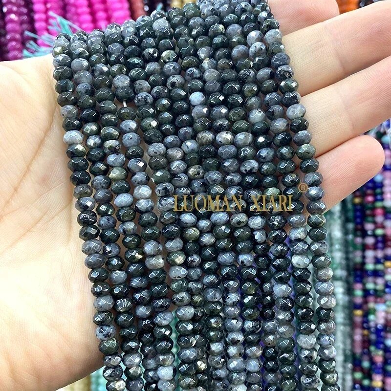 Бусины из амазонита и халцедона LUOMAN XIARI 4x6 мм 4x6mm 36cm 83-85pcs, labradorite