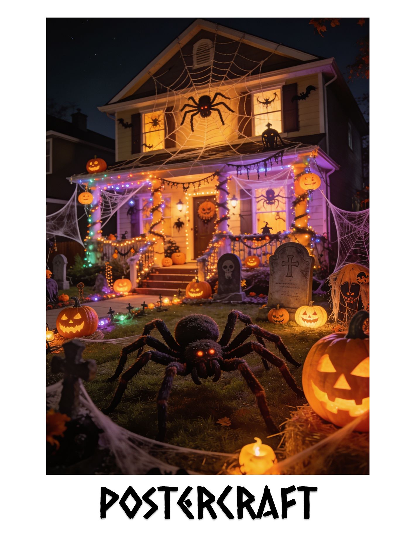 Постер "Хэллоуин" (Halloween, Привидения, Сладости, Тыквы), А3, глянцевый, 42х29.7см