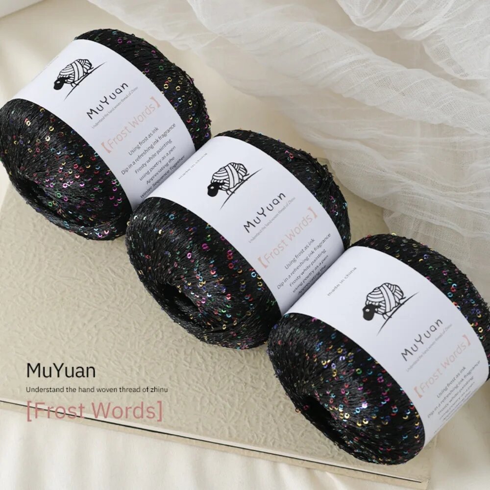 Нить с пайетками Nylon 50г красный E