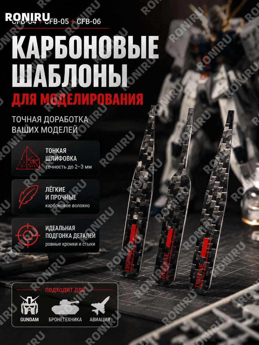 Инструменты для моделирования с карбоновыми шаблонами и шлифовальными насадками для Gundam Warhammer и авиации