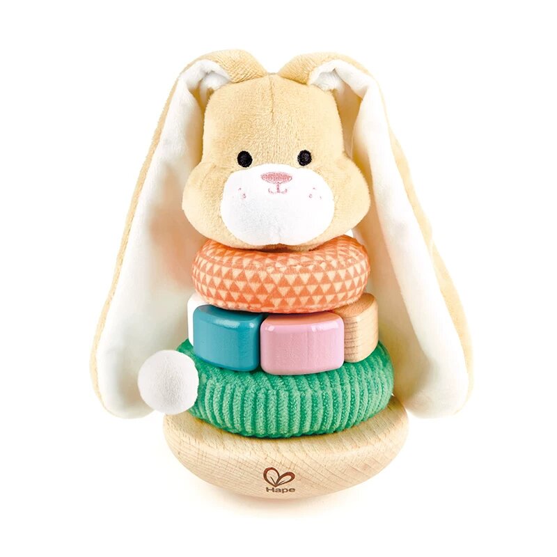 Hape Забавная игрушка с хвостиком кролика для кубиков - Обучающая деревянная игра-стакинг для малышей 1+ лет