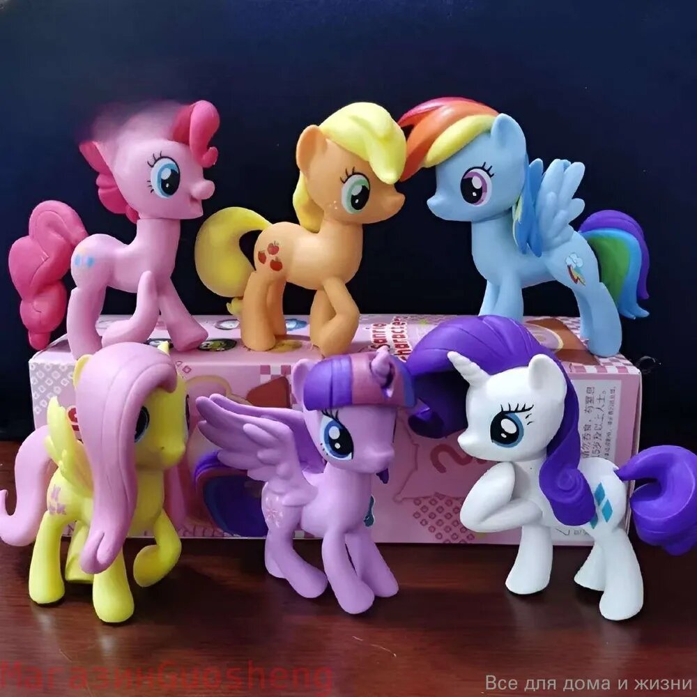Фигурка "Мои маленькие пони" (My Little Pony), 6 шт, Китай, коллекционная, для девочек