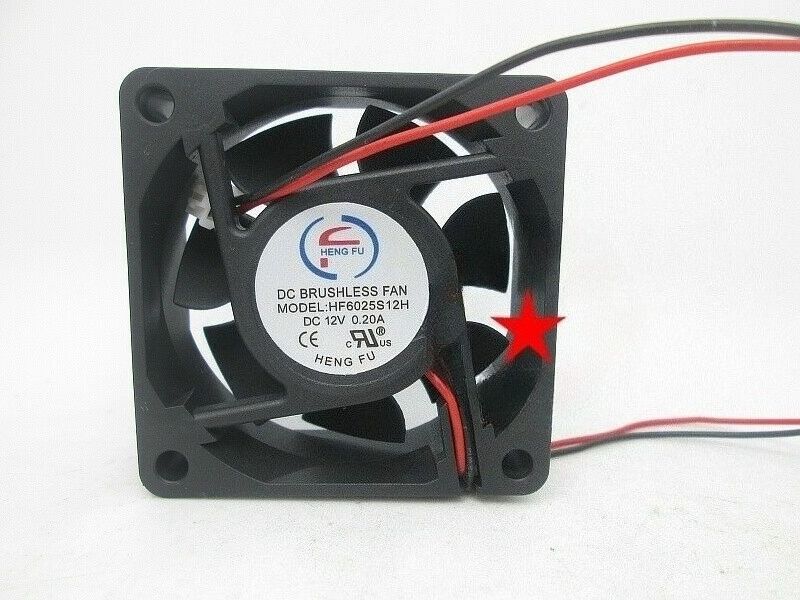 HENGFU HF6025S12H 12V 0.20A 6025 60 * 60 * 25 мм двухпроводной вентилятор охлаждения