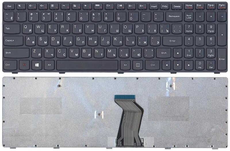 Клавиатура для ноутбука Lenovo G500 G505 G505A G510 G700 G700A G710 черная с черной рамкой