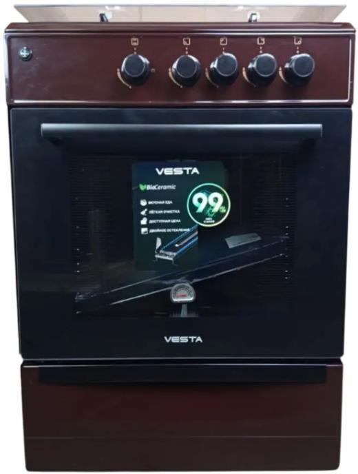 Плита VESTA Bergamo VGG 10-G ГК дух с VD коричневый (FPG2077KORX/V/GK)
