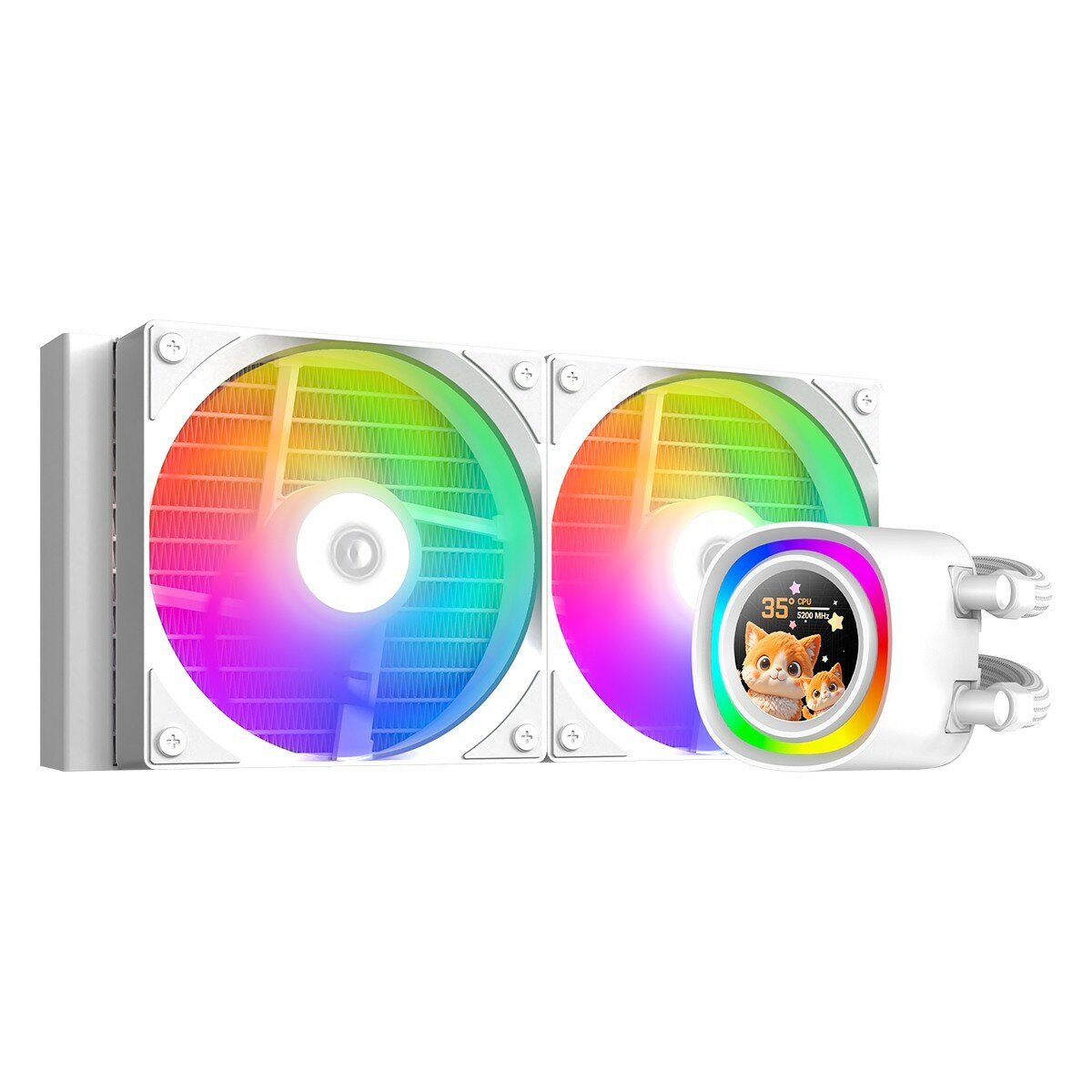 Жидкостная система охлаждения ID-Cooling FX240 LCD WHITE, Белый (FX240 LCD WHITE)