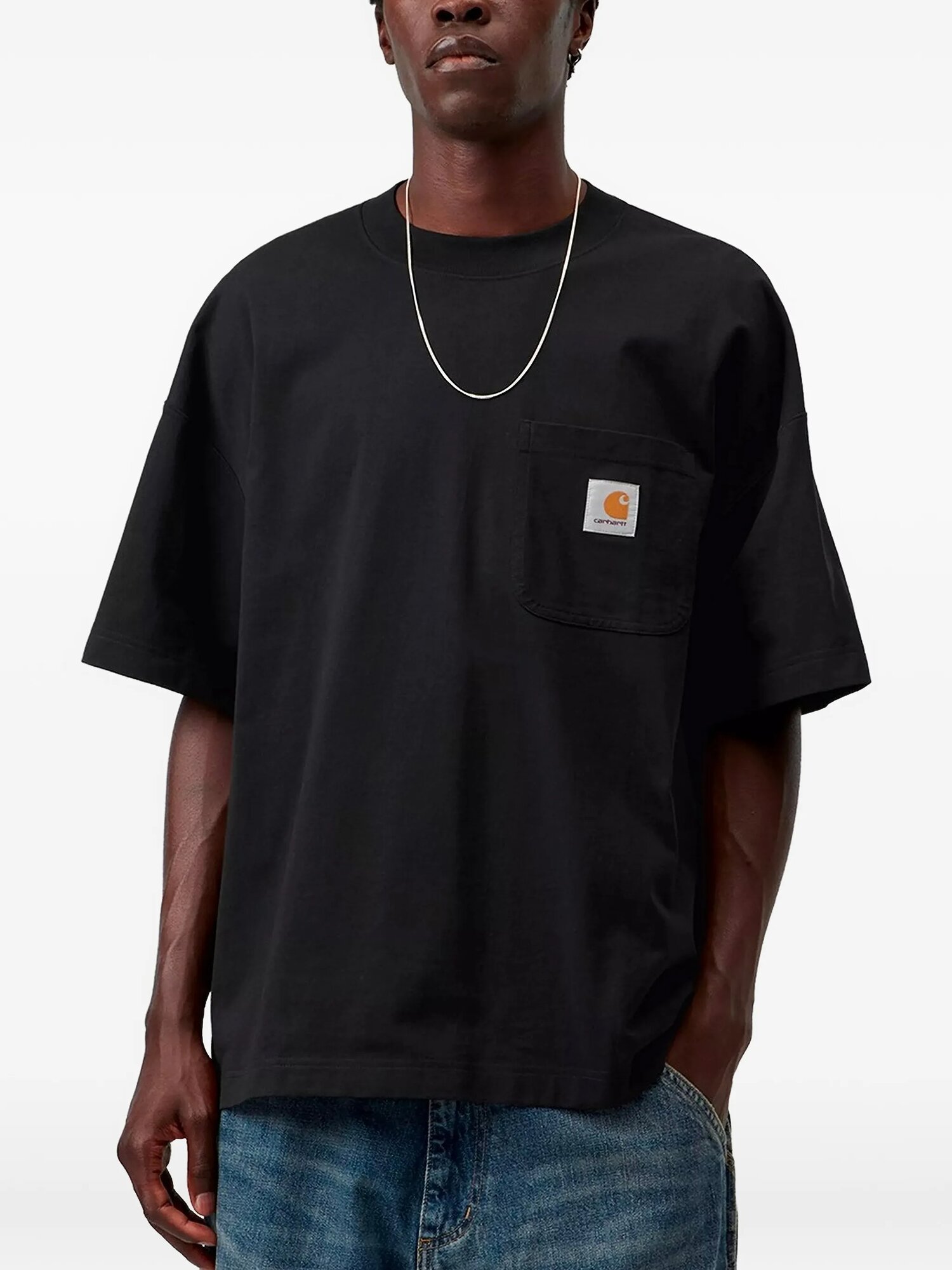 Футболка Carhartt WIP Work Pocket, размер 50, черный — фото 1