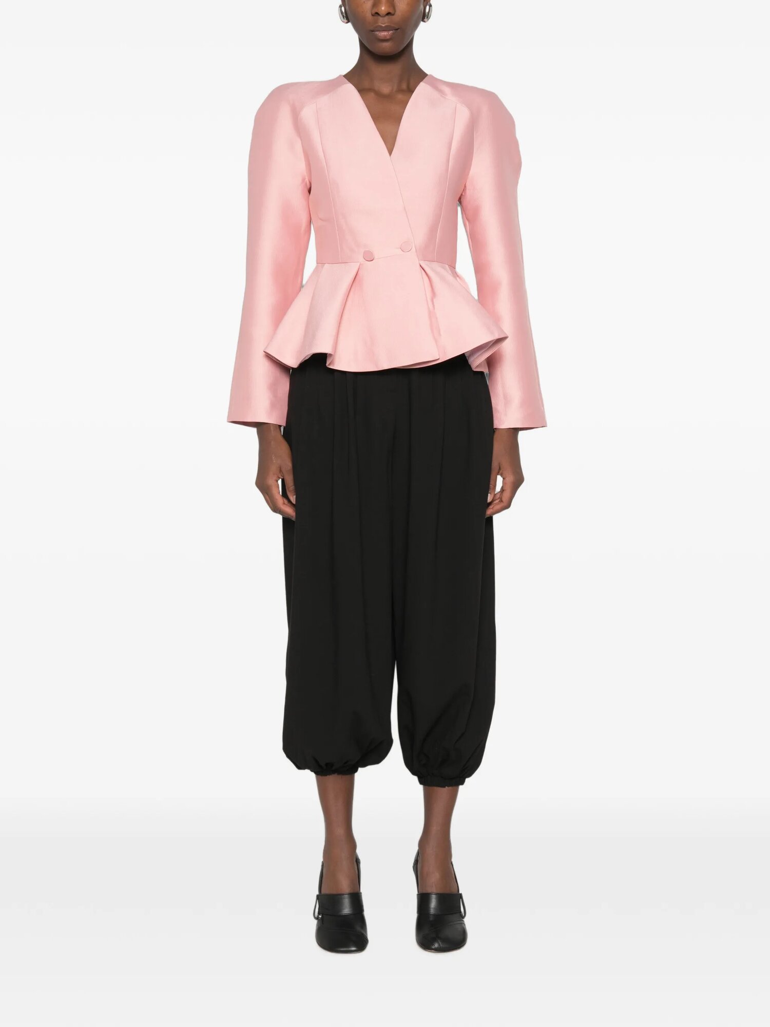 Куртка Stine Goya Peplum-hem V-neck jacket, размер 36, розовый — фото 1