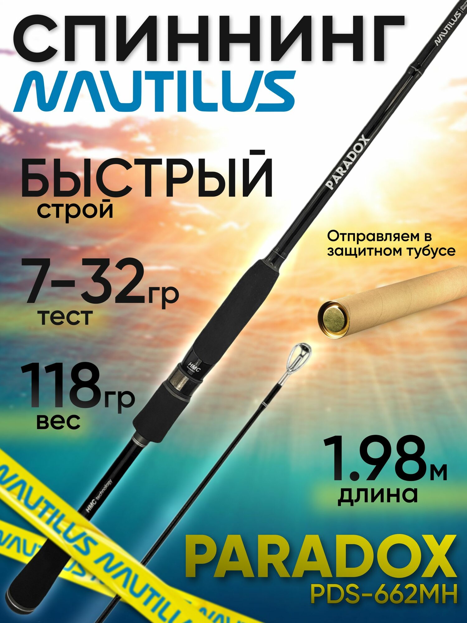 Спиннинг Nautilus PARADOX PDS-662MH 1.98м 7-32гр