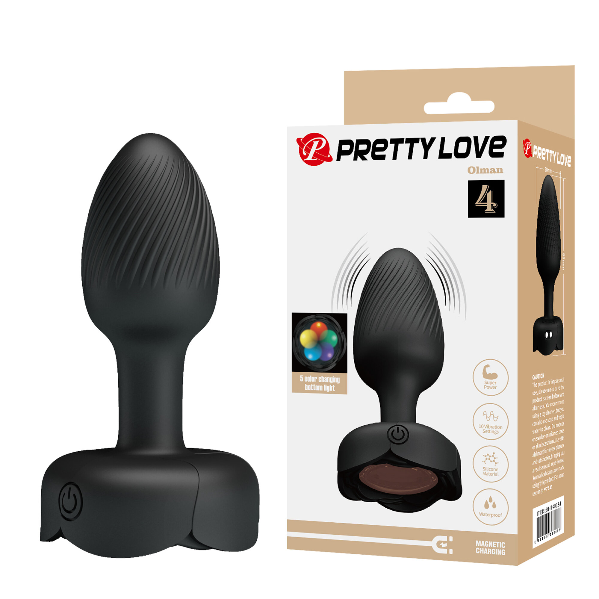 Анальный Вибростимулятор с Подсветкой Pretty Love (8.8, Ø 3 см) BI-040184
