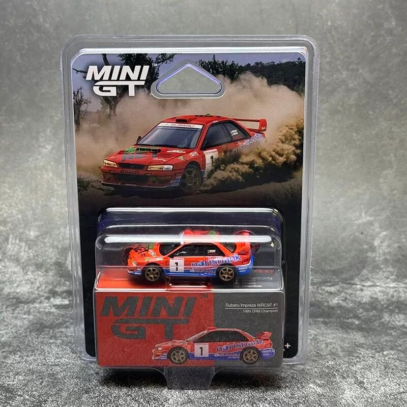 Машинка MINI GT MODEL 1:64 #1140 Subaru WRC97 No. 1 Blister Packaging Die-cast Alloy Model Collection Toy Children Gifts