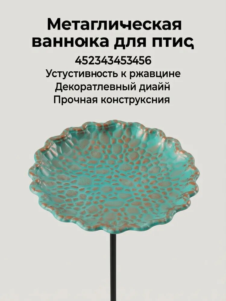 Поддон для воды декоративный Металлическая ванночка для птиц 45234345356