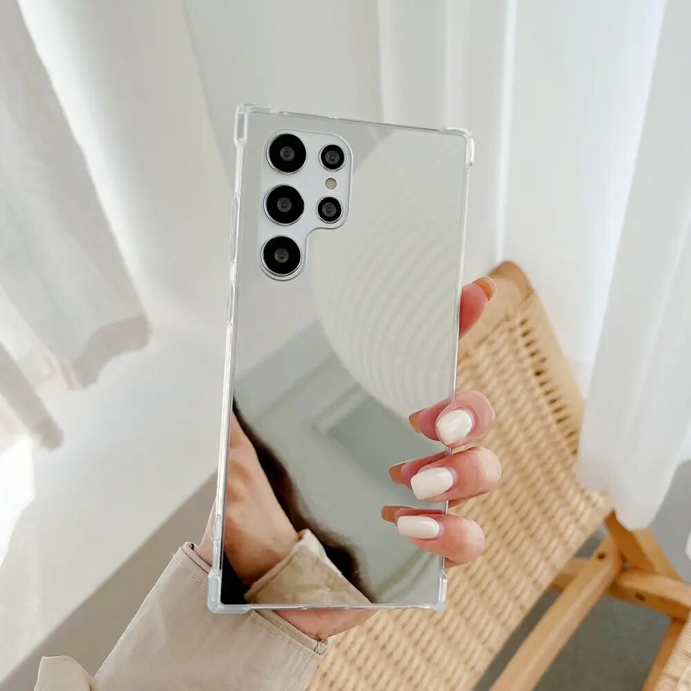 Ударопрочный зеркальный чехол для Samsung Galaxy S25 S24 S23 S22 Ultra, задняя крышка Галакси S24