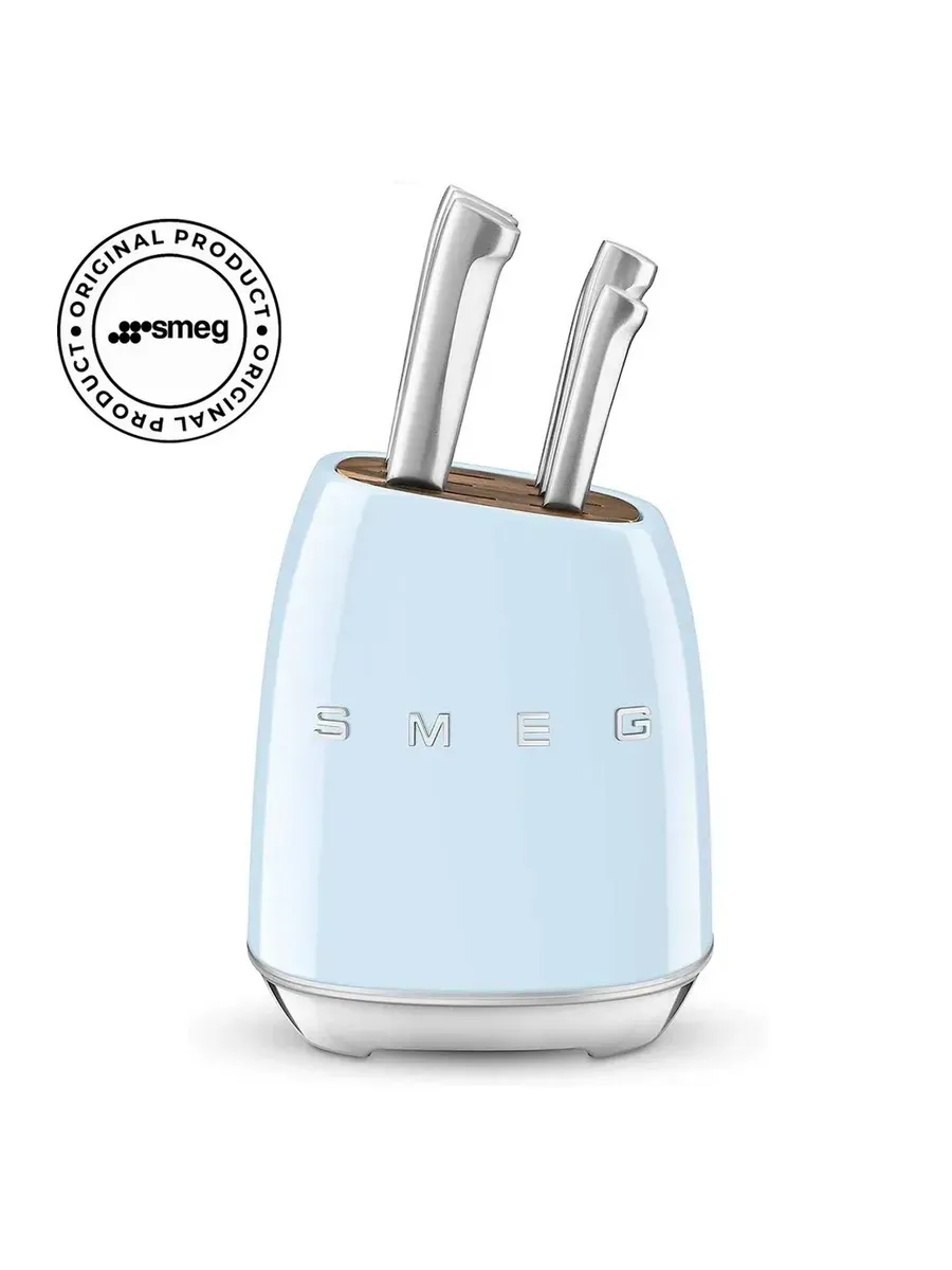 Набор кухонных ножей из нержавеющей стали Smeg, 7 предметов, с синим ножным стойкой