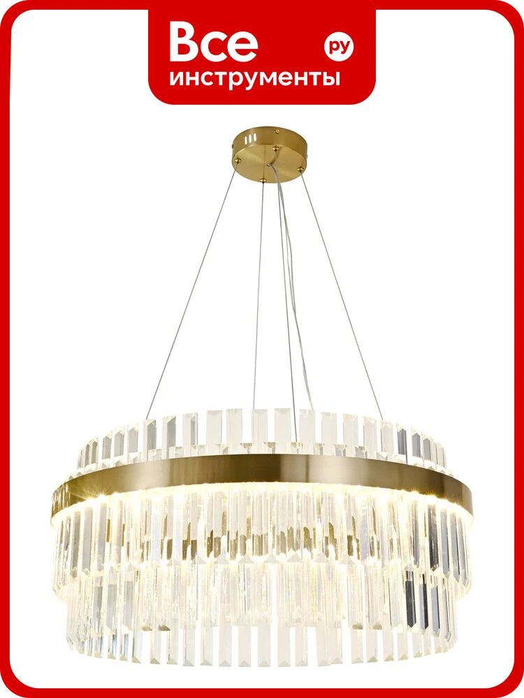 Люстра Citilux Sheldon LED хрустальная с пультом Бронза CL339163
