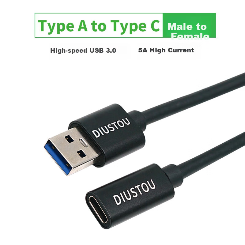 Диушито USB3.0 кабель от Type-A мужской к Type-C женской 2 м 5А быстрая зарядка передача данных Версия：2