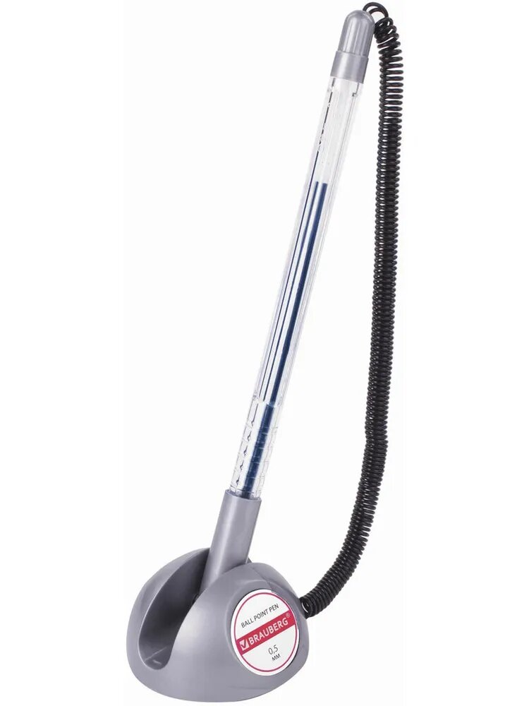 Brauberg Counter Pen Шариковая ручка, 0,3 мм, настольная, пружинка, синяя, 143258