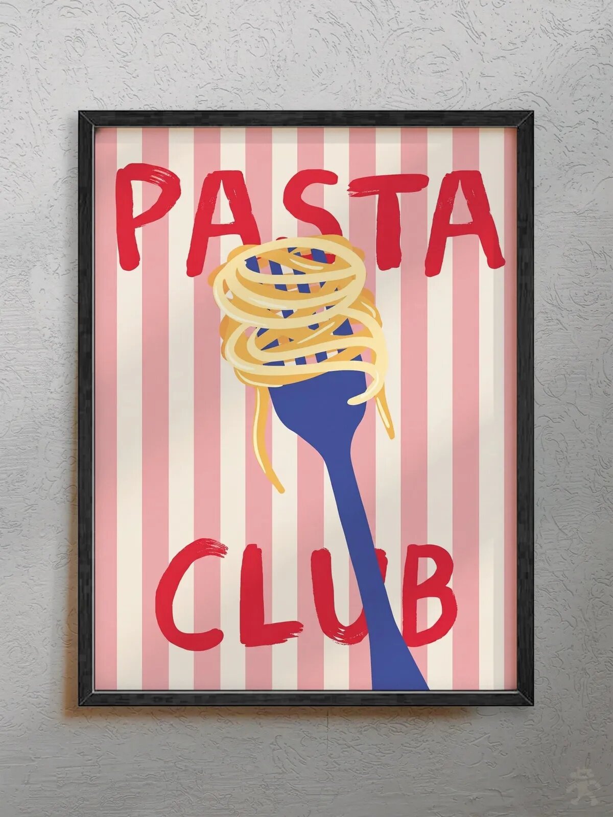 Интерьерный постер "PASTA CLUB" в стиле pinterest, формата 30x40 см.