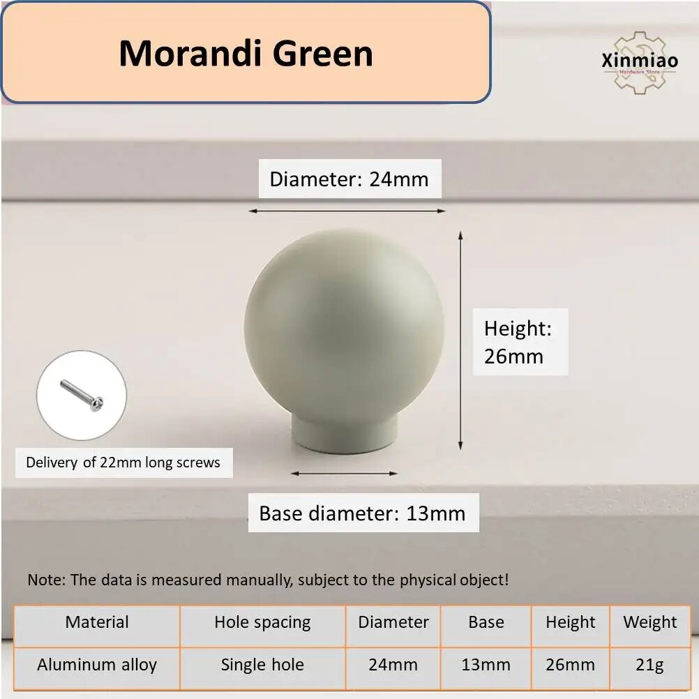 Ручка для шкафа Moran Green 24mm, алюминий