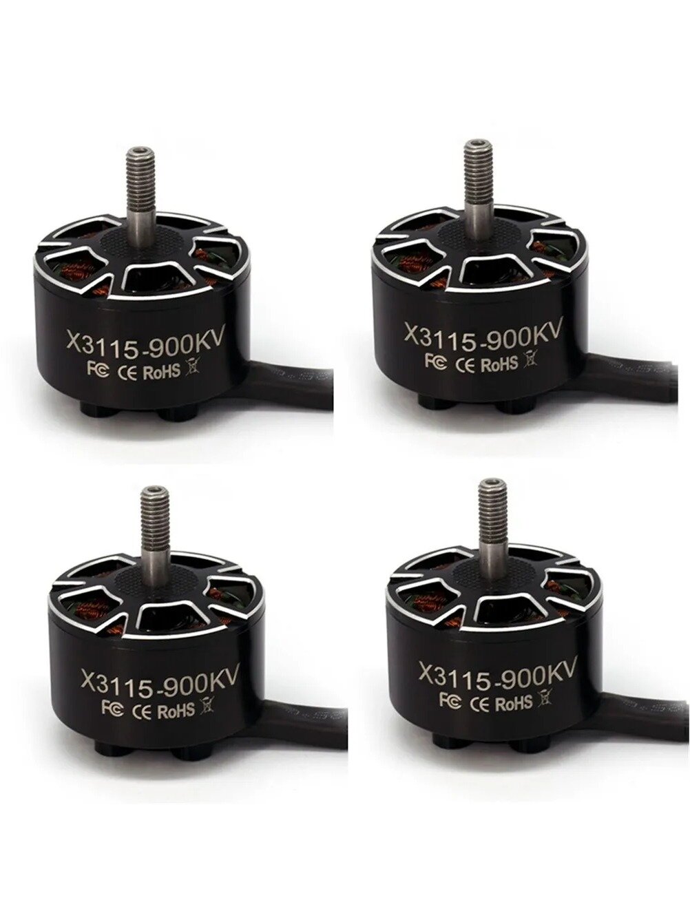 4 шт. бесщеточных двигателя 3115 для радиоуправляемых моделей, черные, металлические