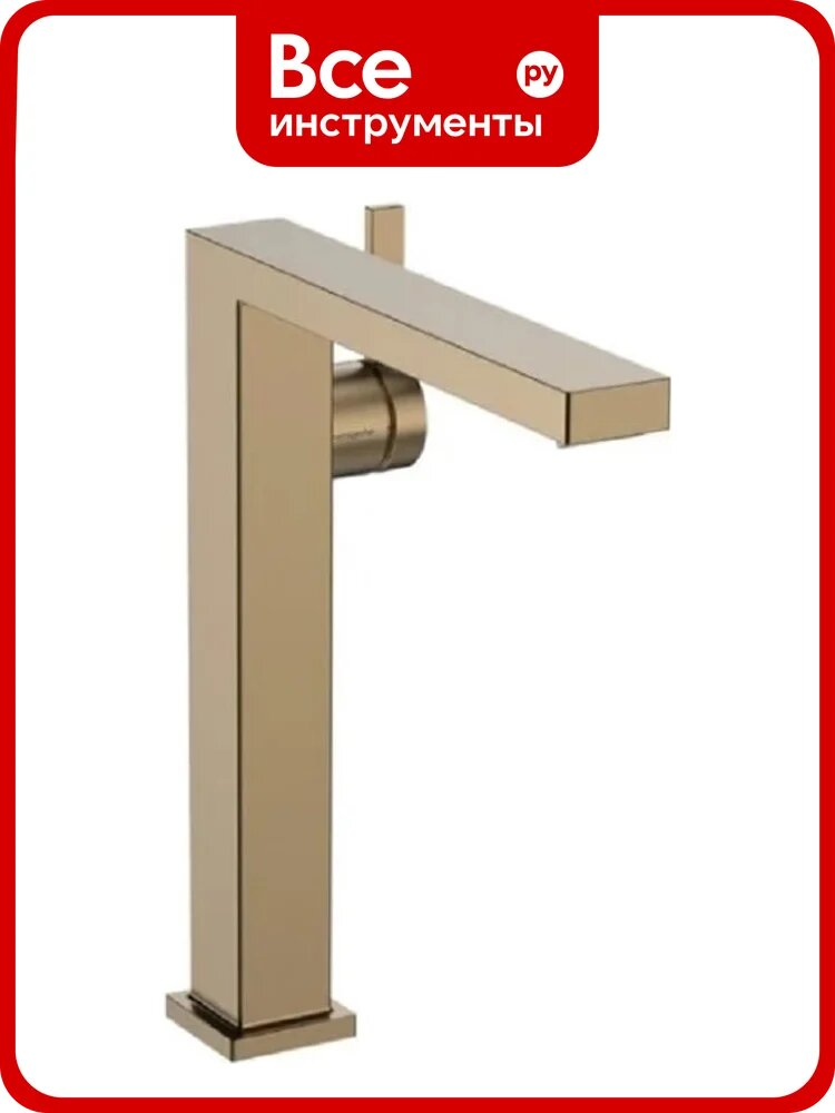 Смеситель для раковины Hansgrohe Tecturis E 240 Fine, однорычажный, CoolStart, с клапаном push-open, шлифованная бронза 73070140