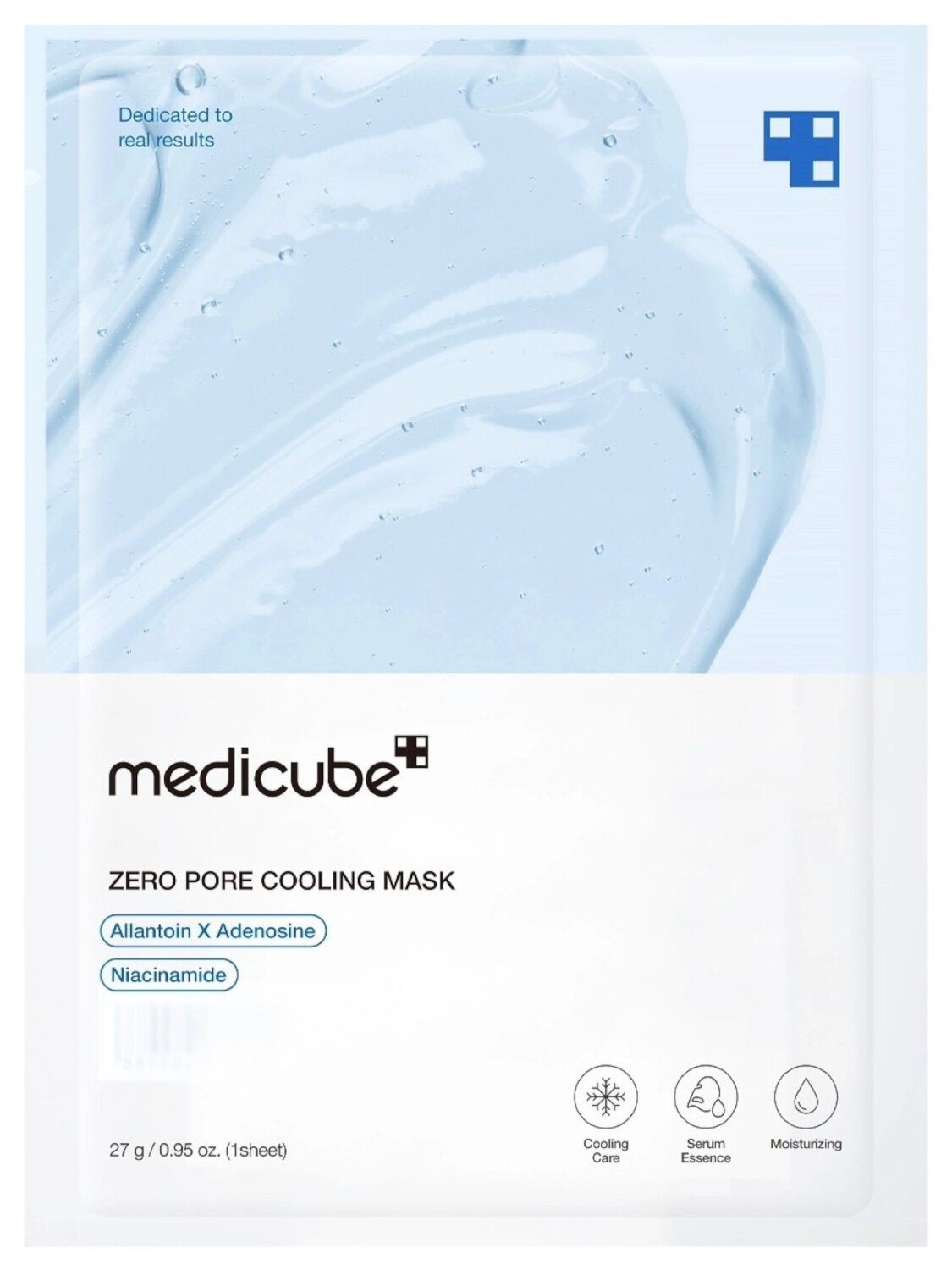 Medicube Zero Pore Cooling Mask 27g Охлаждающая тканевая маска для сужения пор, MD969, Medicube