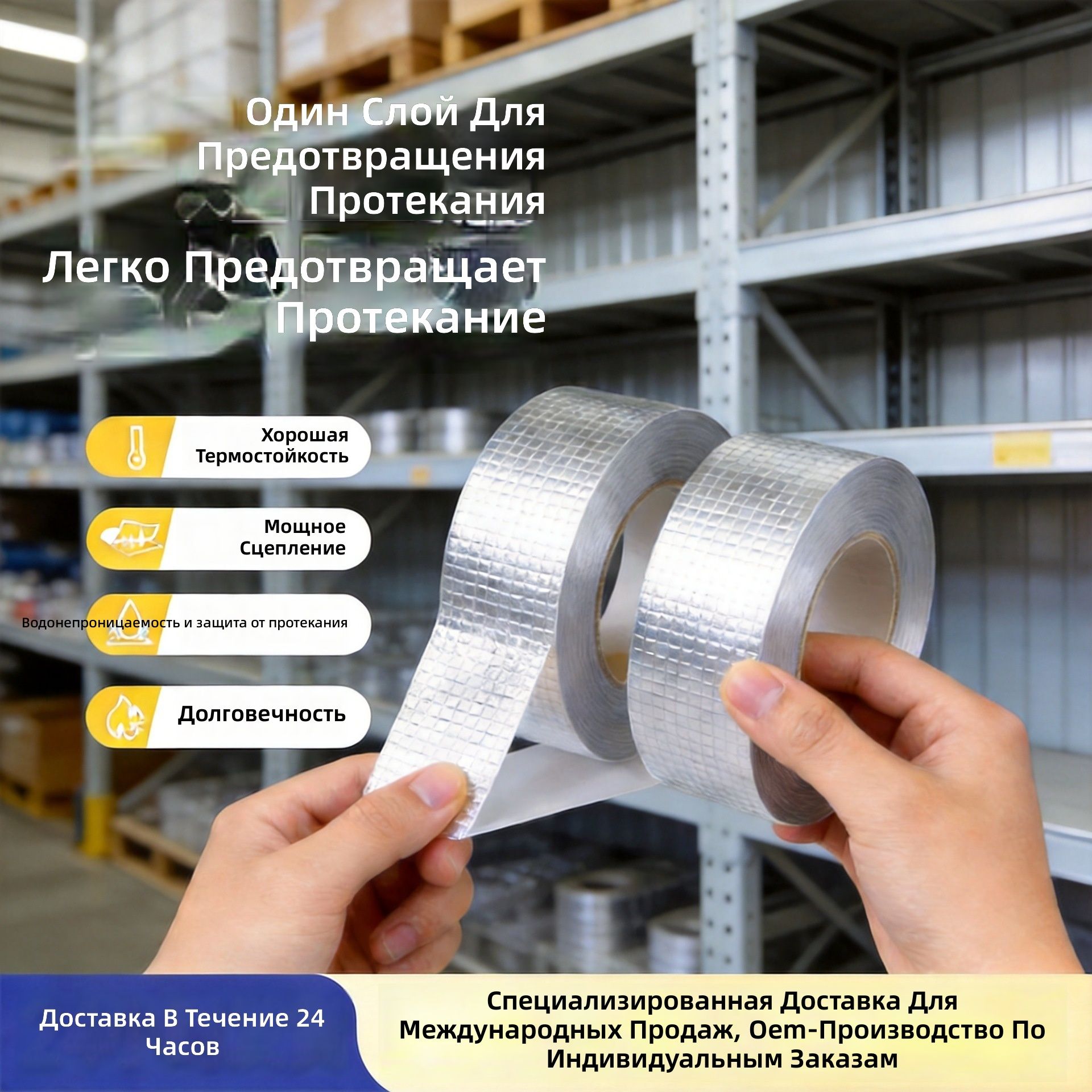 Клейкая лента 100 мм 10 м, 1 шт