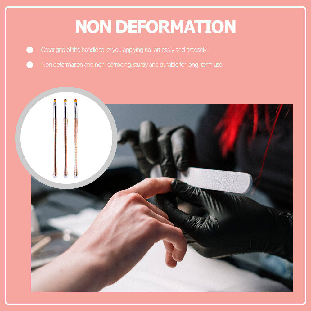 Nail Art Pen Brush Для Дизайна Ногтей 3 Штуки Размер 16.30X0.50X0.50CM Цвет Rose Gold