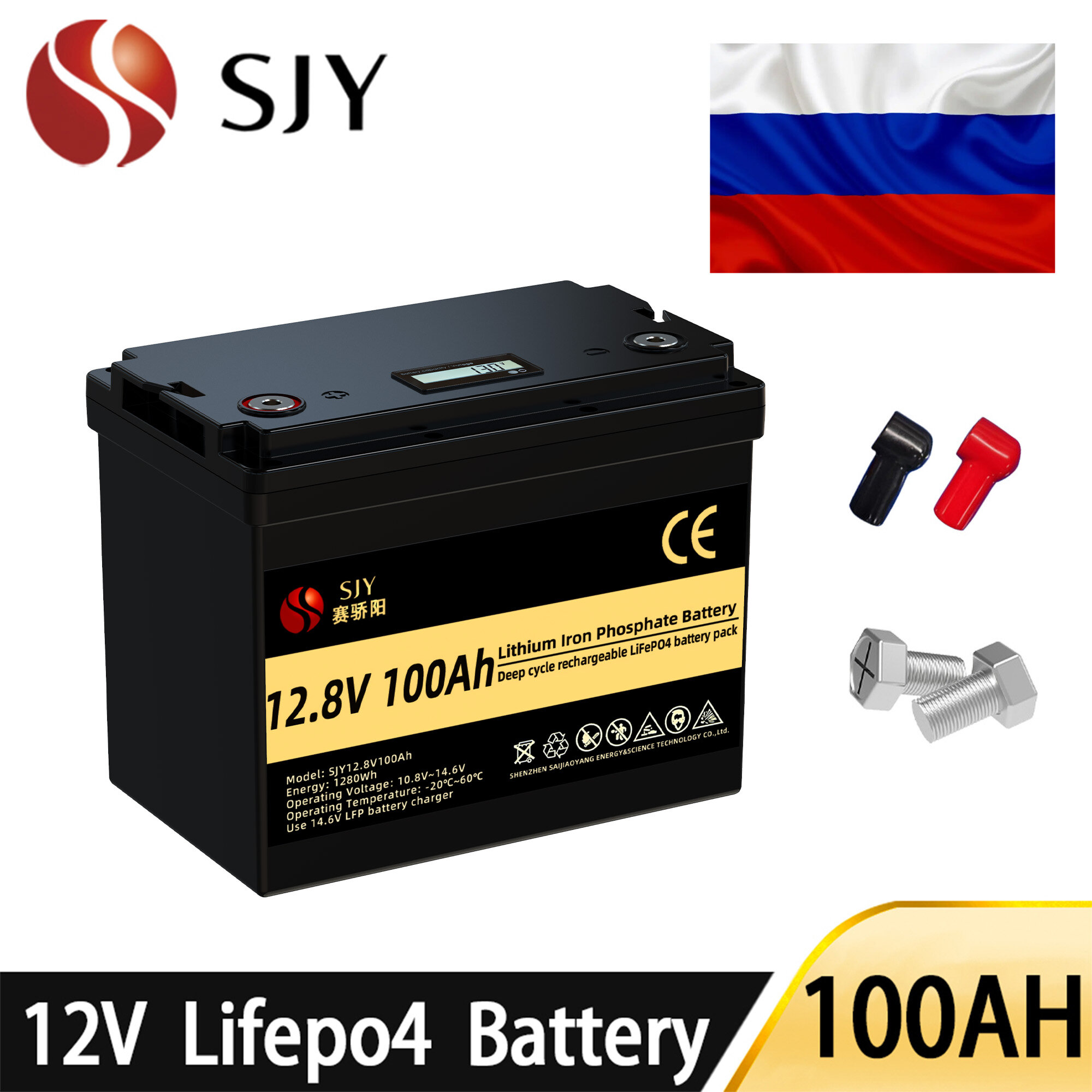 Литий - ионный аккумулятор Lifepo4 12V 100Ah с LCD / зарядным устройством, комплект солнечных батарей для кемпинга Boat RV