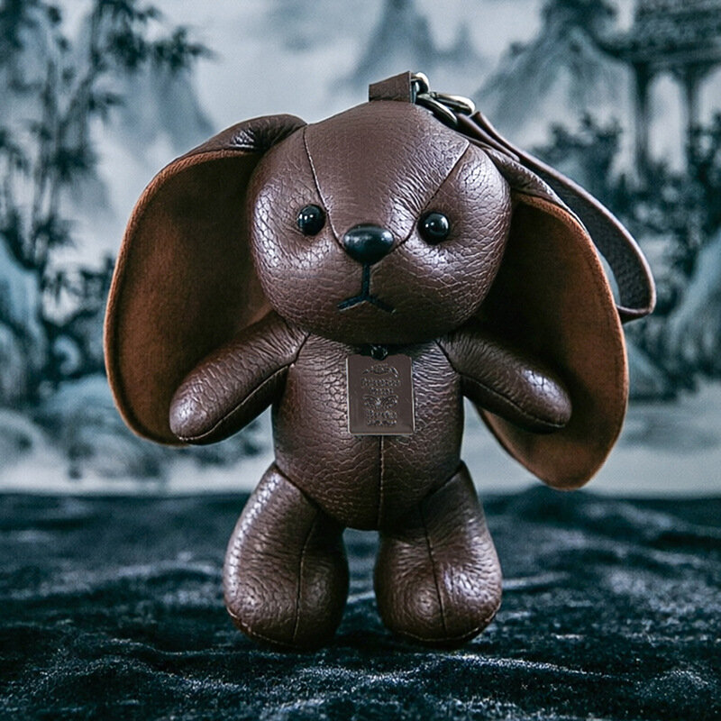 12 см Подвеска из искусственной кожи Кролик и Лошадь Мягкая игрушка для Автомобиля Декор для Сумки - Коричневый