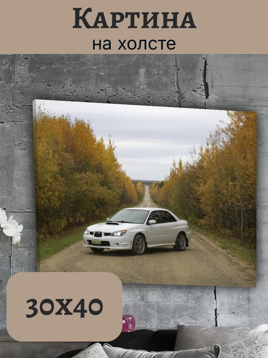 Картина Постер Субару Subaru JDM 30x40 осенний