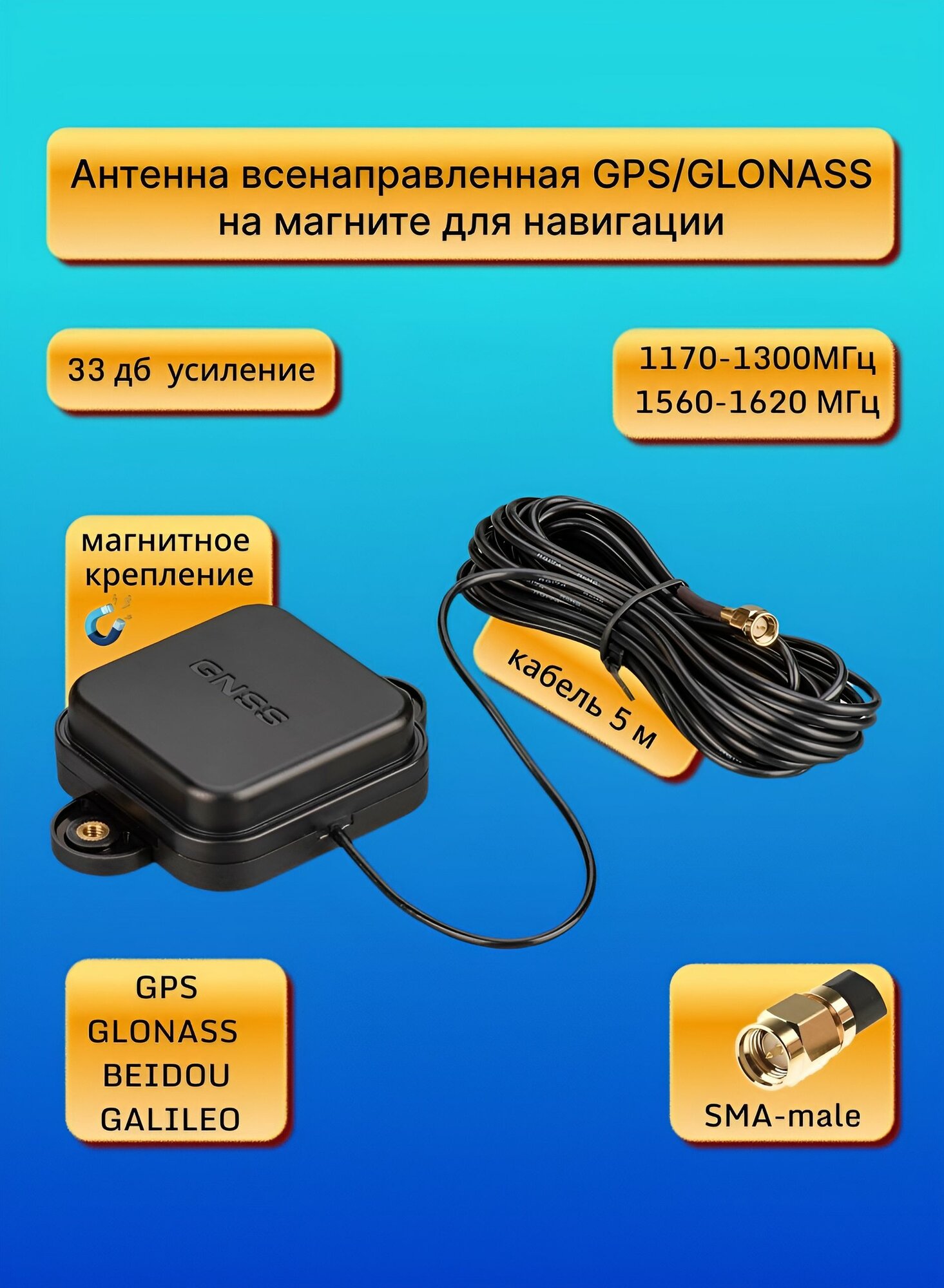 Антенна GPS/GLONASS для высокоточной навигации, KROKS KPA-GMF-2