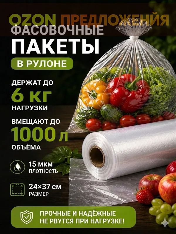 Пакеты фасовочные 24*37 см, 15 мкм