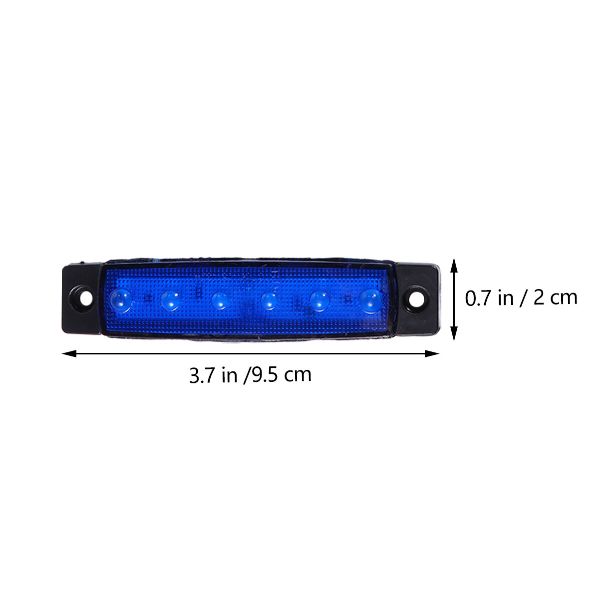 10 Штук 6 LED Пластиковый Длинный Боковой Фонарь Для Грузовиков Синий 9 5X2cm