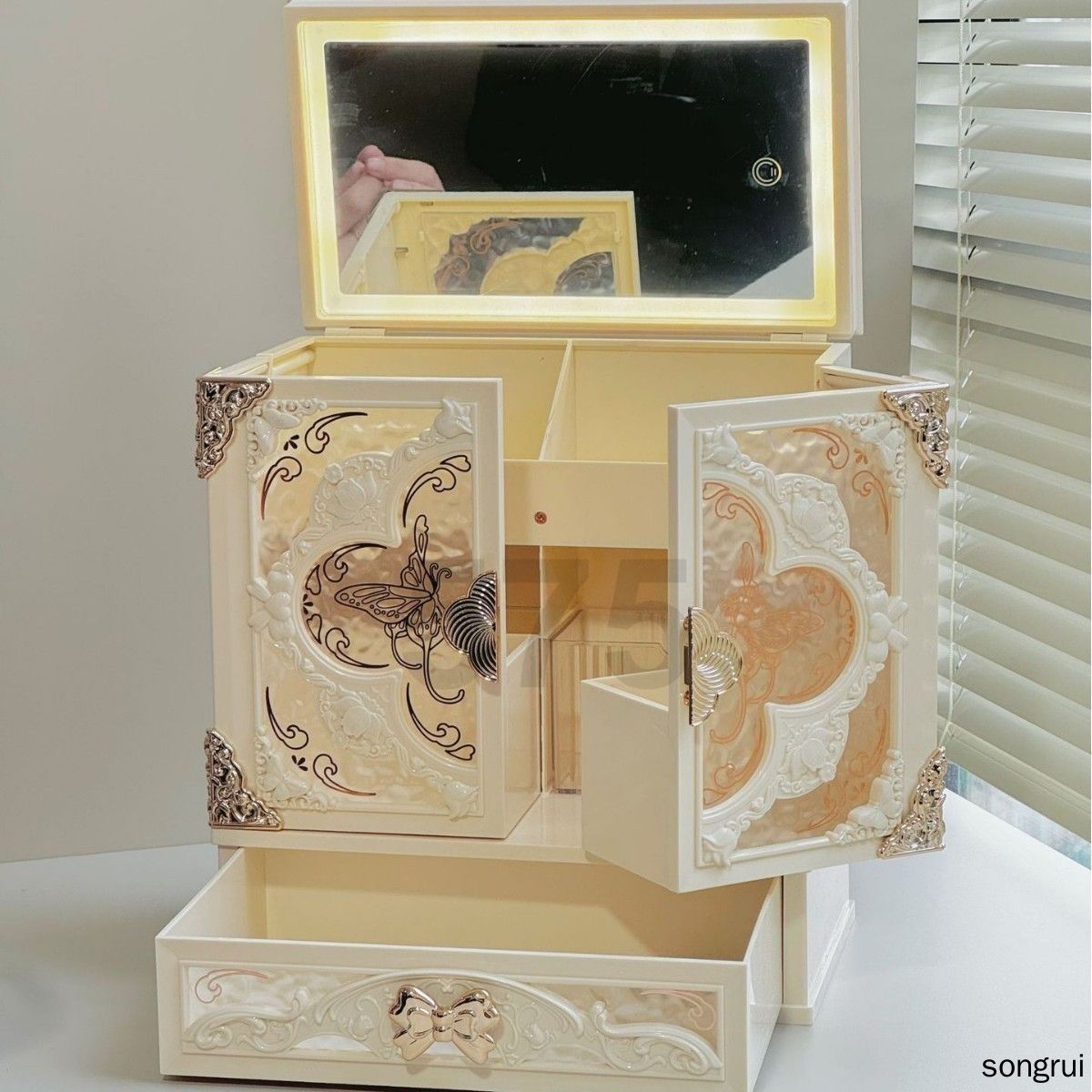 Подарочная коробка пустая Flower Knows All in - для косметики, хранения, подарка (28x18x31 см) Красивая дизайнерская брендовая коробочка