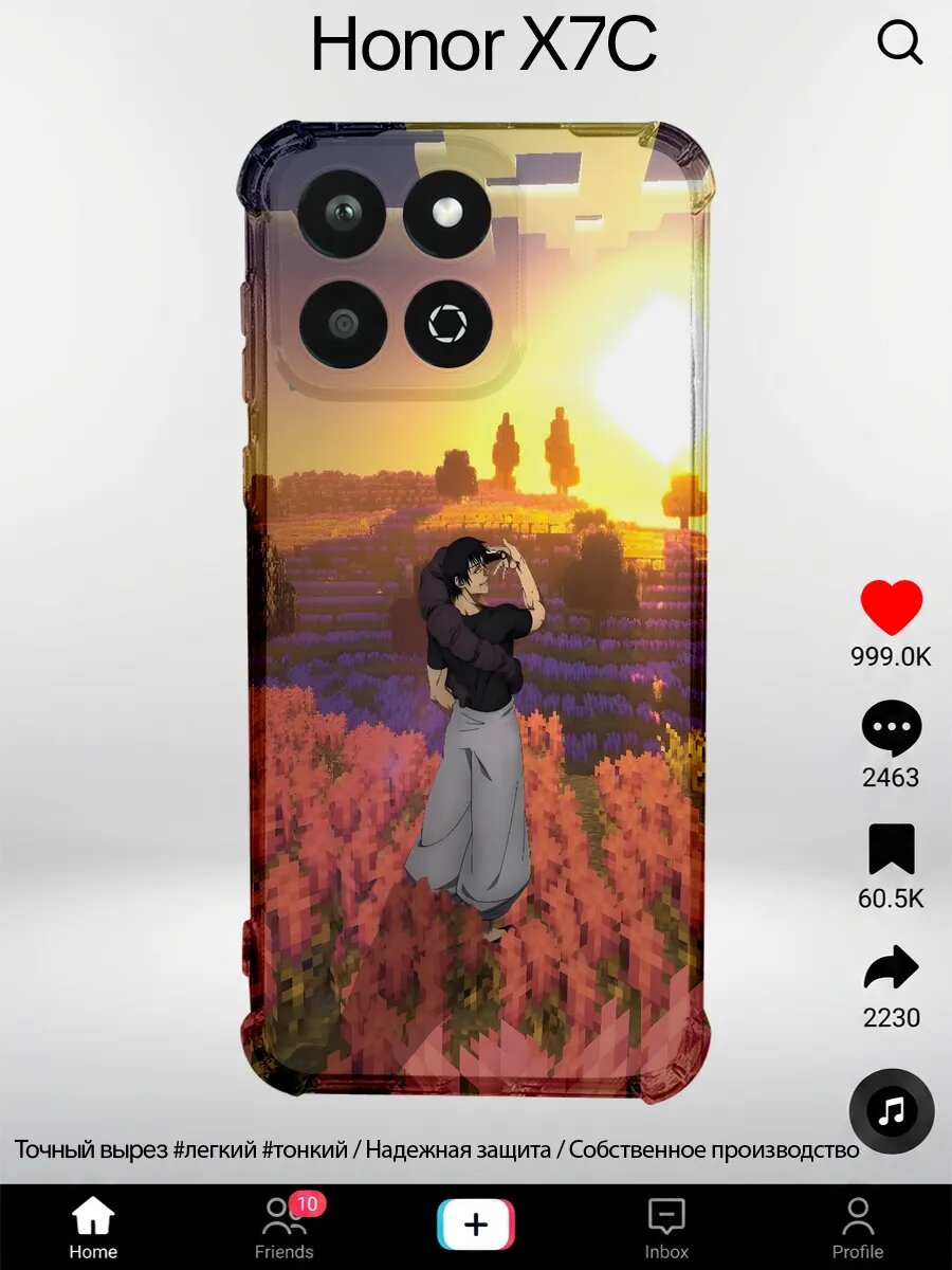 Чехол на Honor X7C с принтом Майнкрафт аниме девушка