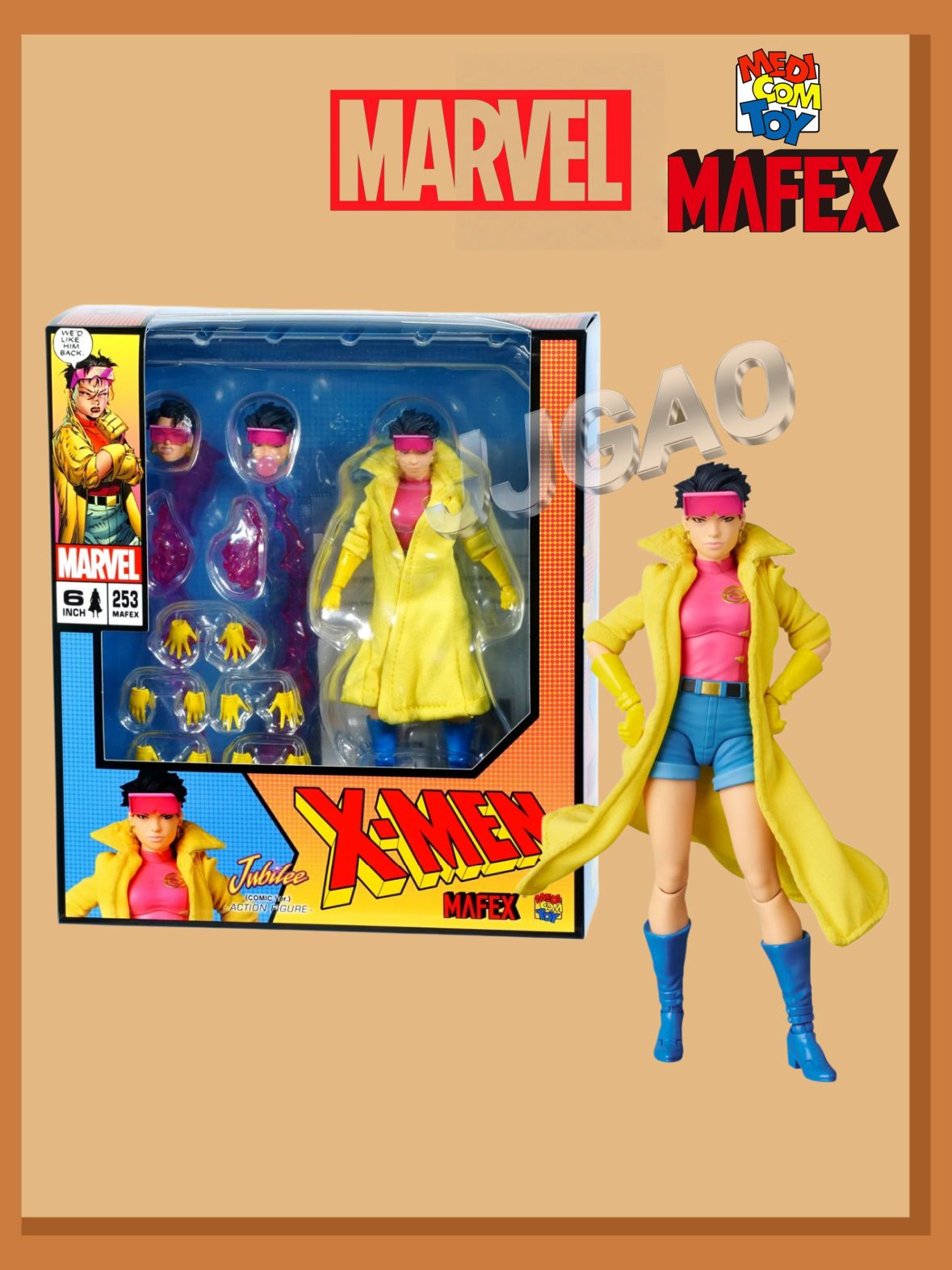 Фигурки Medicom Toy, MAFEX Marvel series: No.253 JUBILEE (COMIC Ver.) Action Figure-high 16cm