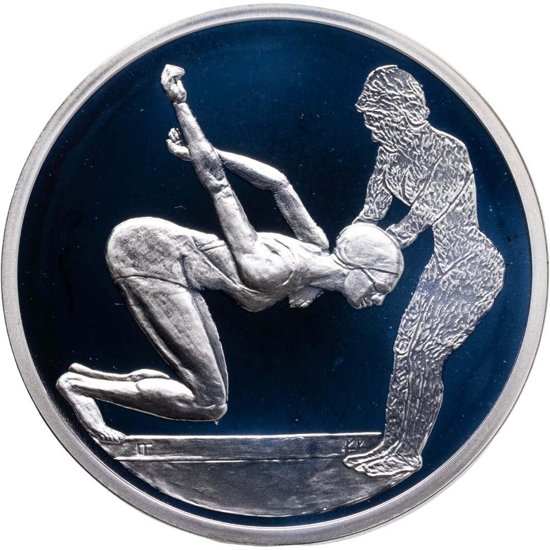 Греция 10 евро 2004 Proof "XXVIII летние Олимпийские Игры, Афины 2004 - Плавание", Серебро 925