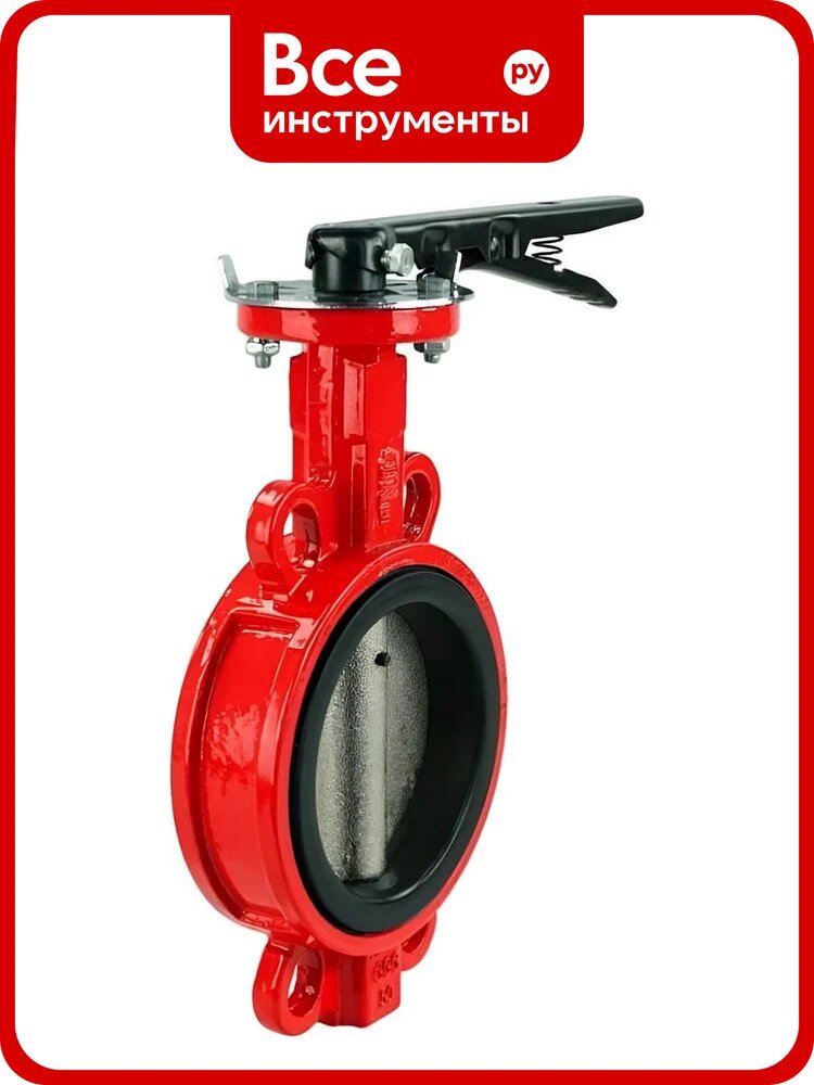 Затвор DN-ru GGG50-GGG40-EPDM-2W-Fb-ISO-H-RED Ду300 Ру16, с рукояткой, красный D050-119140