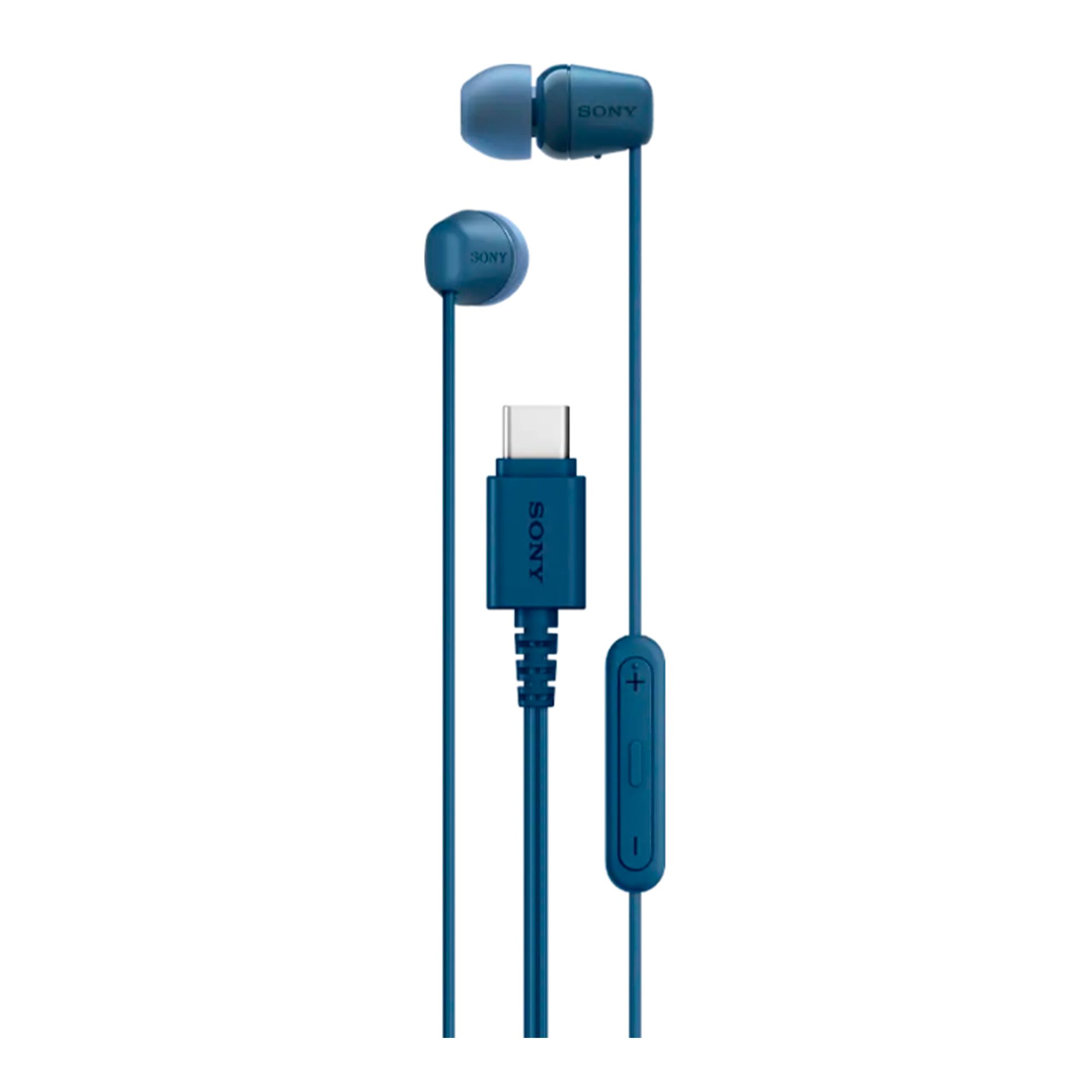Sony наушники проводные IER-EX15C внутриканальные с коннектором Type C синие
